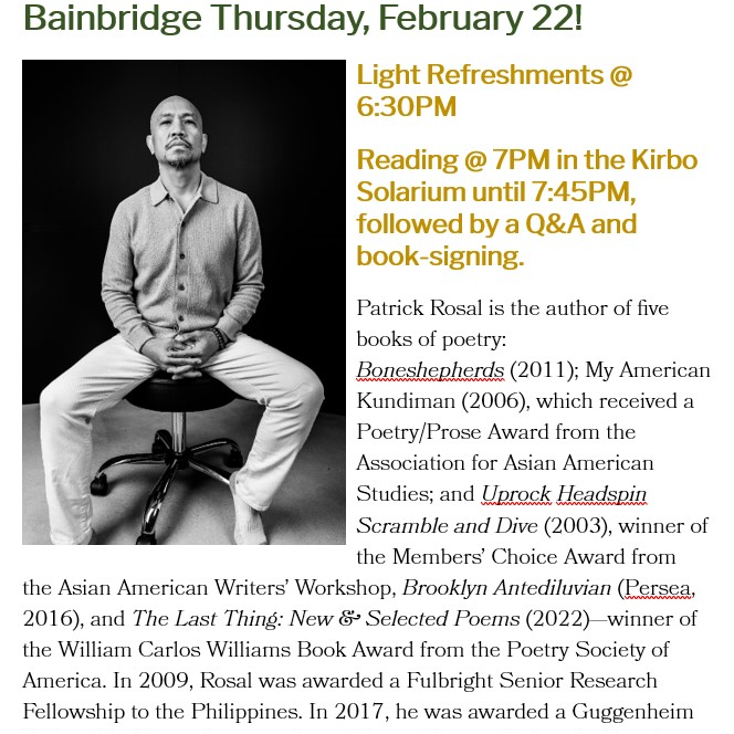 Georgia Poetry Circuit Reading with Patrick Rosal